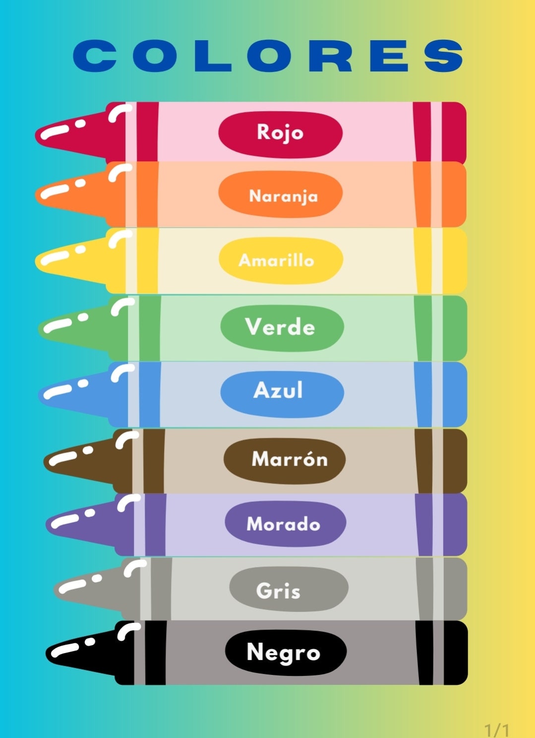 THE COLORS Poster, English Curriculum, Printable Posters, Preschool ...