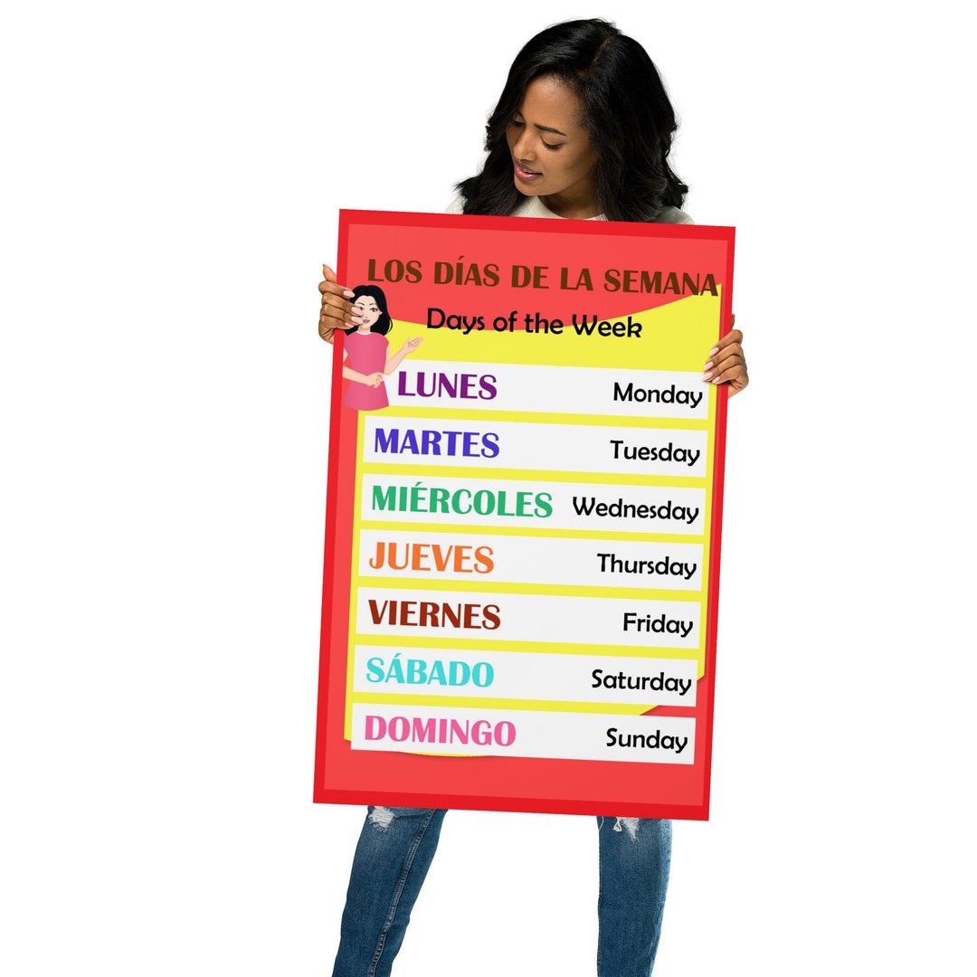 PRINTED Posters, Days of the Week Poster, Los Días De La Semana Poster ...