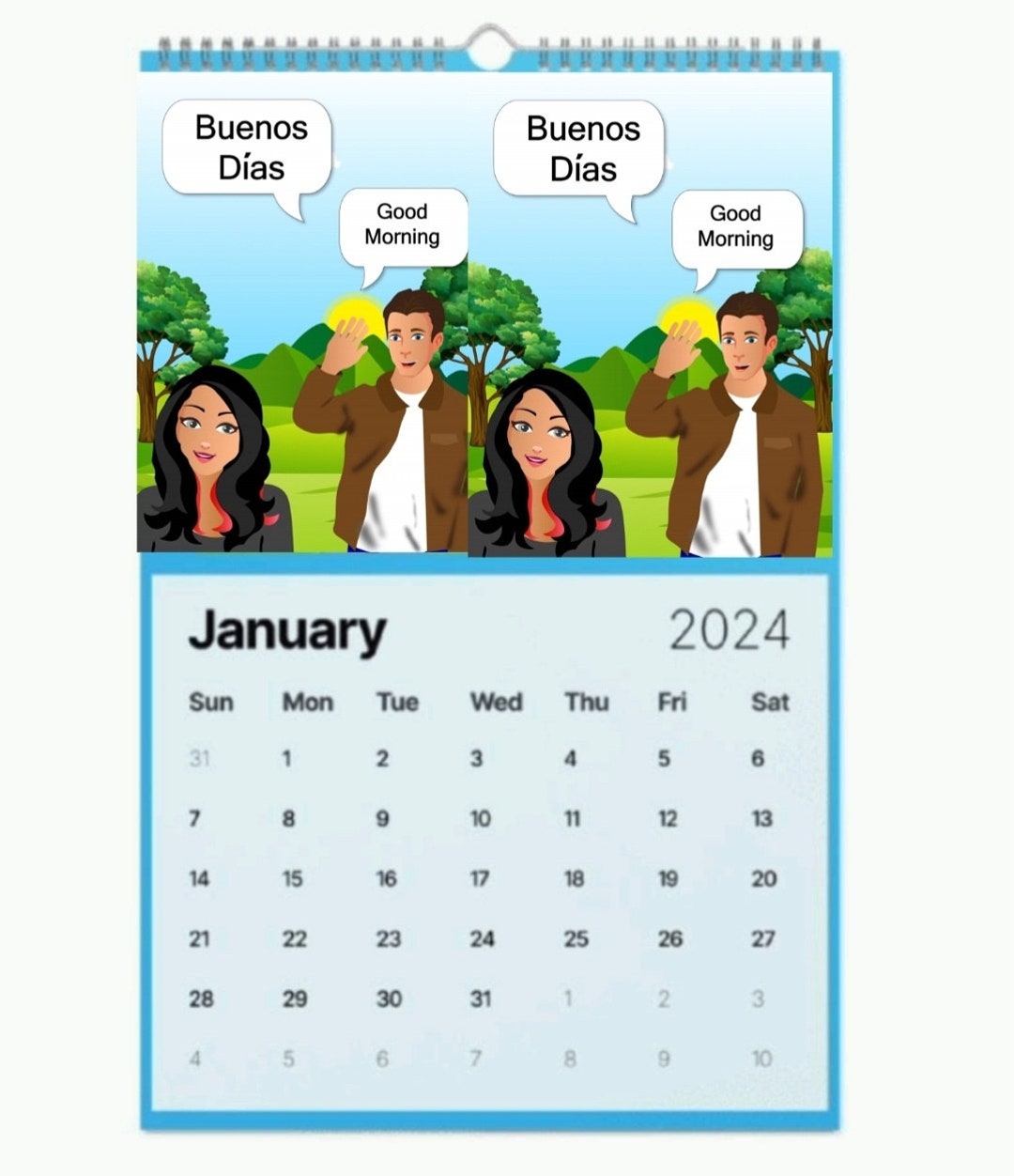 Language Learning Calendar 2024, Coloful Calendar, Teachers Decorations ...