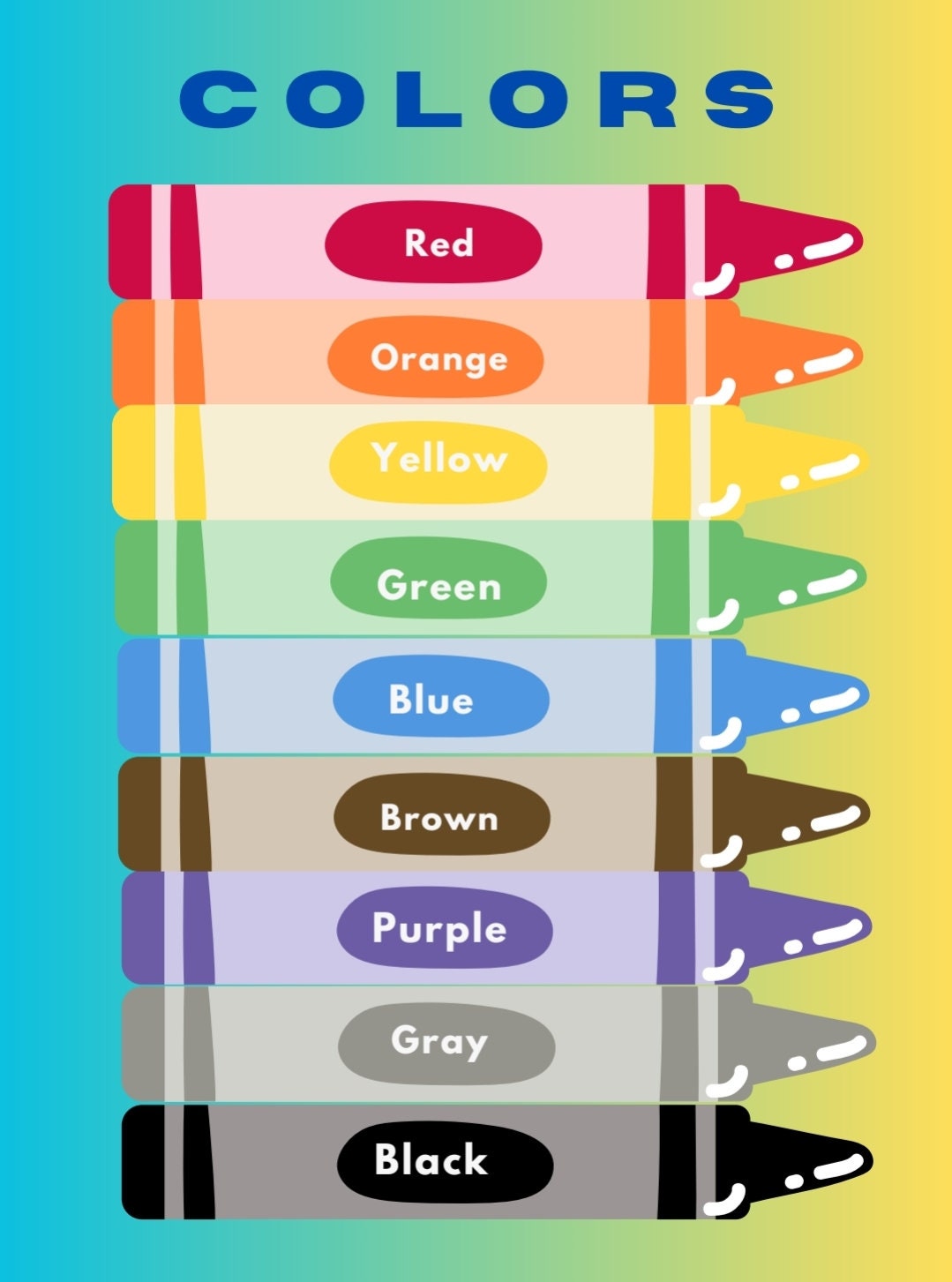 THE COLORS Poster, English Curriculum, Printable Posters, Preschool ...