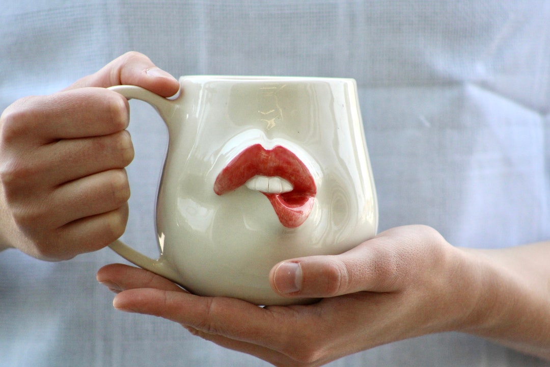 Lip Mug Classic / Lip Mug/ Ceramic Mug/ Porcelain Mugs/ Handmade Mug ...