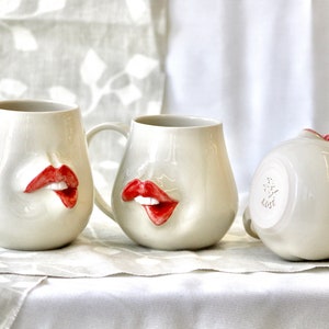 Lip Mug Classic / Lip Mug/ Ceramic Mug/ Porcelain Mugs/ Handmade Mug ...