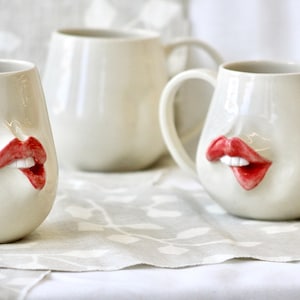 Lip Mug Classic / Lip Mug/ Ceramic Mug/ Porcelain Mugs/ Handmade Mug ...