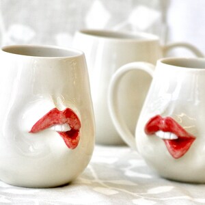 Lip Mug Classic / Lip Mug/ Ceramic Mug/ Porcelain Mugs/ Handmade Mug ...