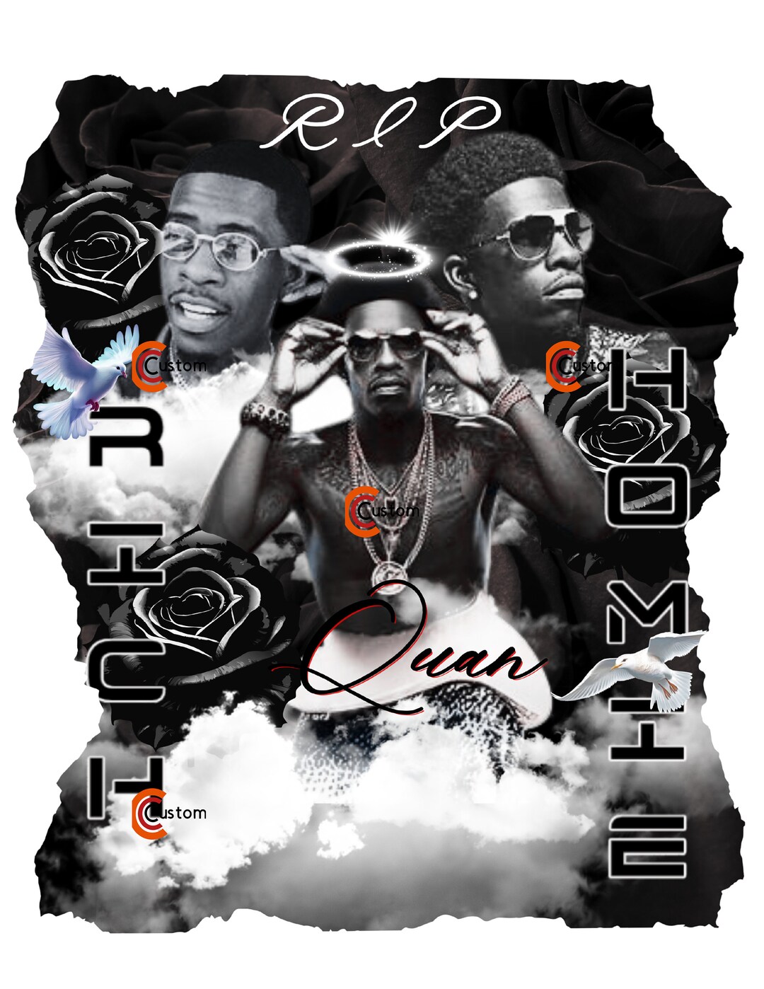 Graphic T-shirt Design, Rich Homie Quan, Rapper, Male Artist PNG RIP - Etsy