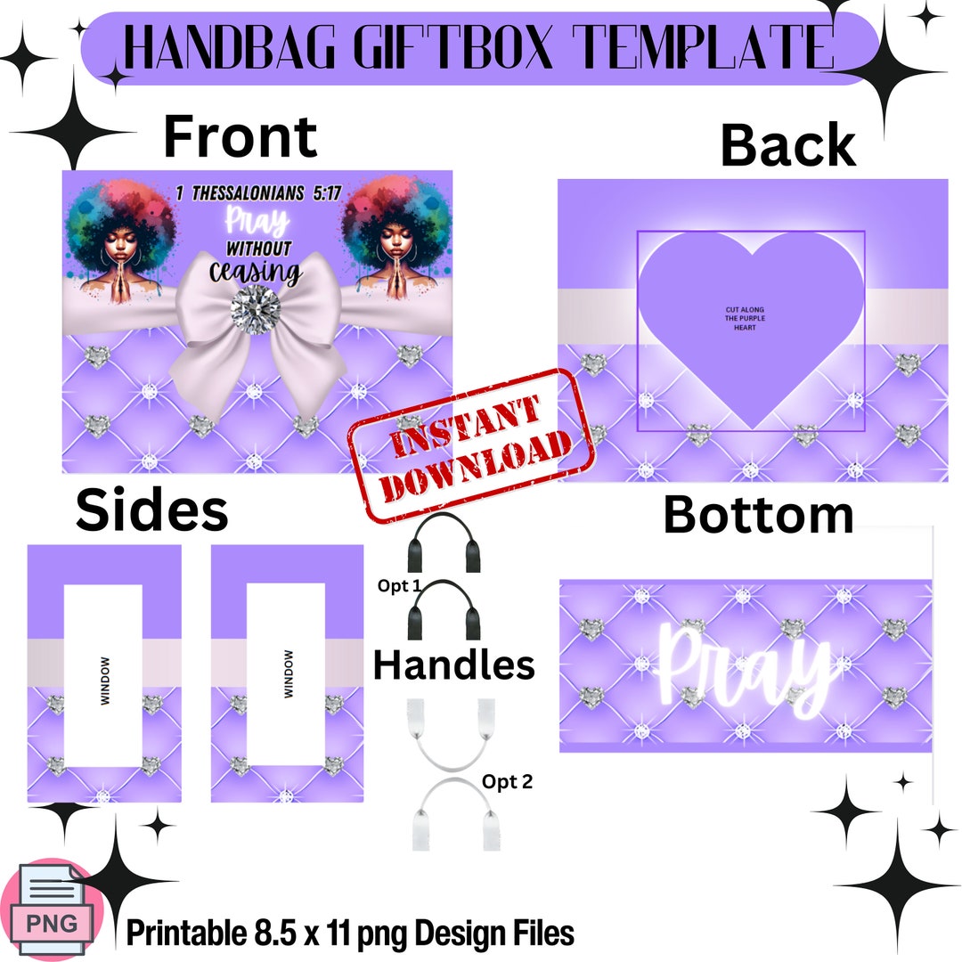 Digital Handbag Purse Template Canva Editable - Etsy