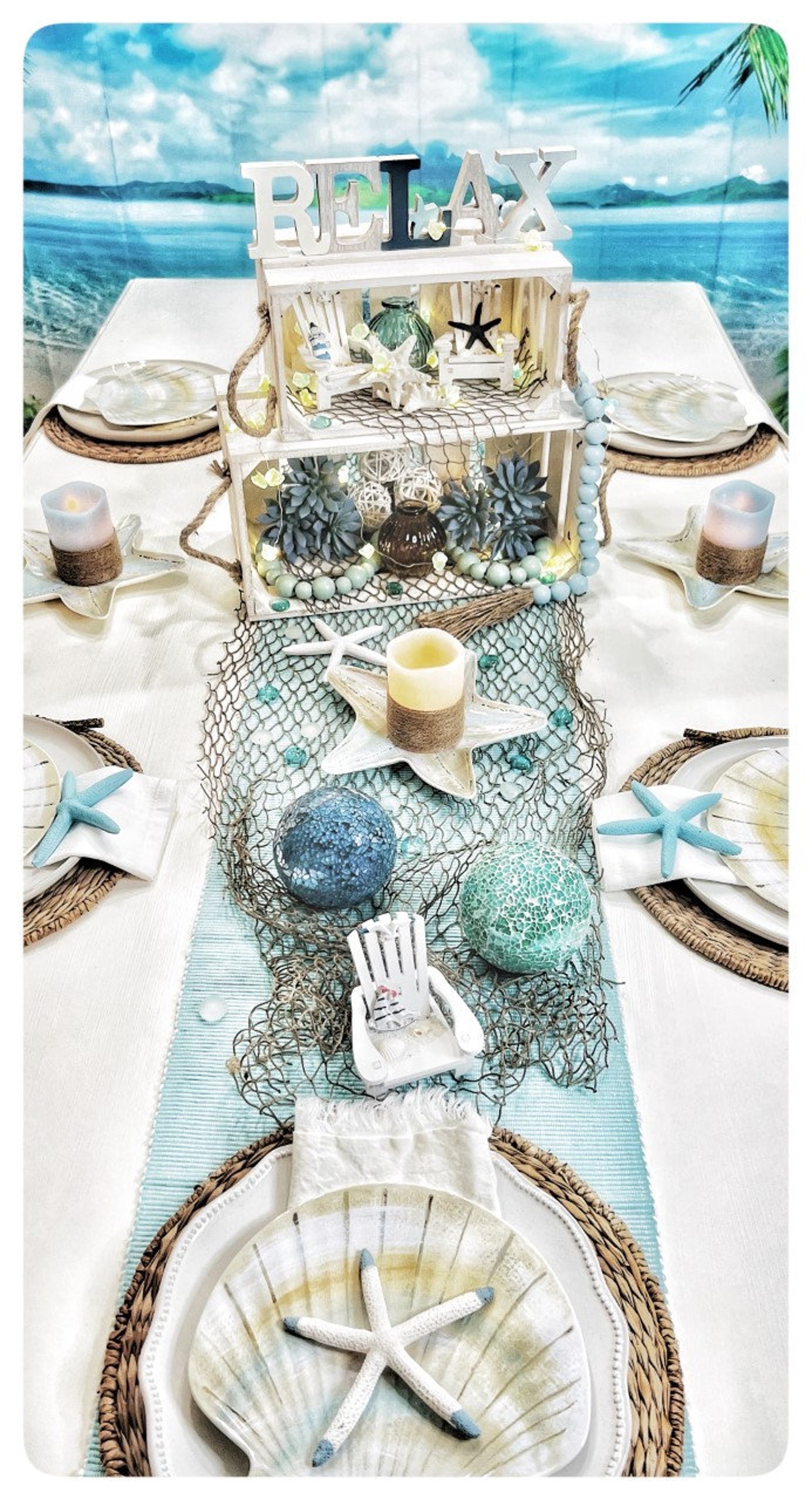 Beach Theme Tablescape - Etsy
