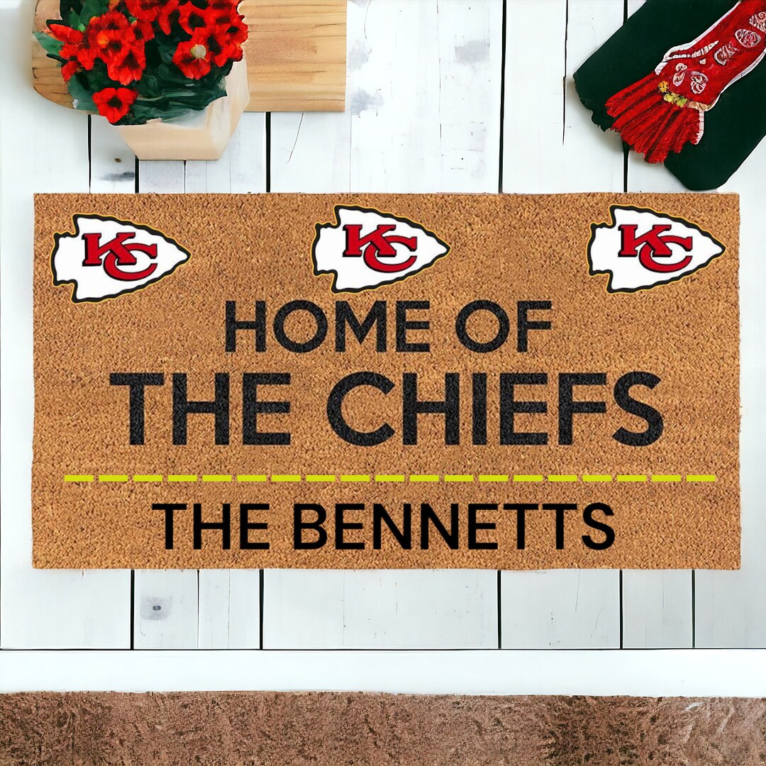 Kansas City Chiefs Doormat, NFL Doormat, Chiefs Kingdom Doormat, Custom ...