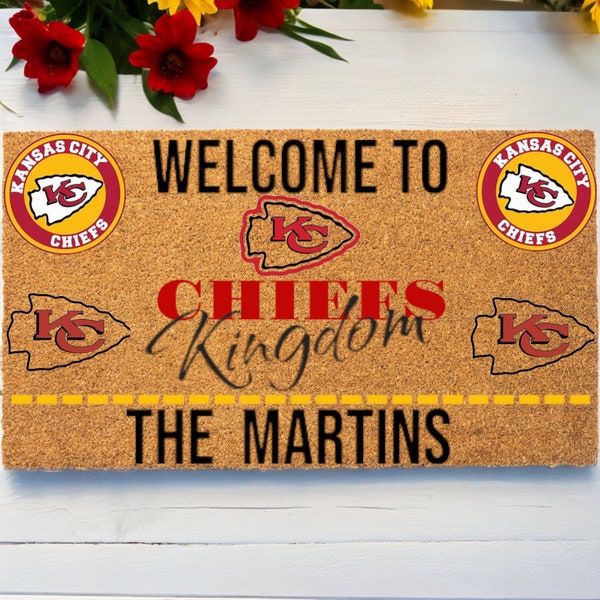 Kansas City Chiefs Door Mat - Etsy