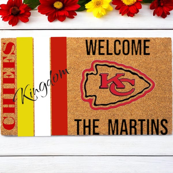 Kansas City Chiefs Door Mat - Etsy