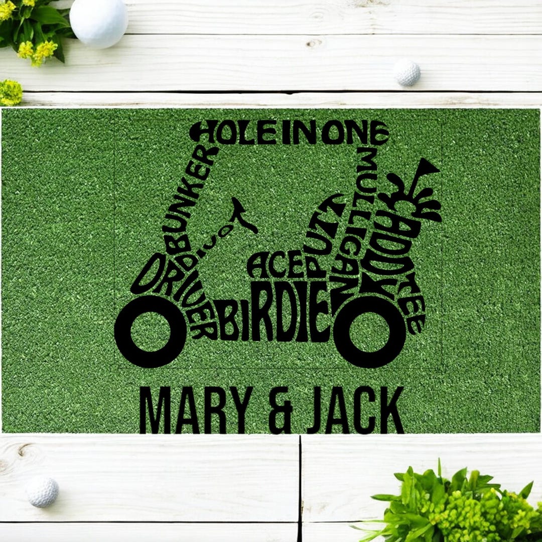 Custom Golf Doormat, Custom Golf Decor, Golf Gift, Golf Cart Gift ...