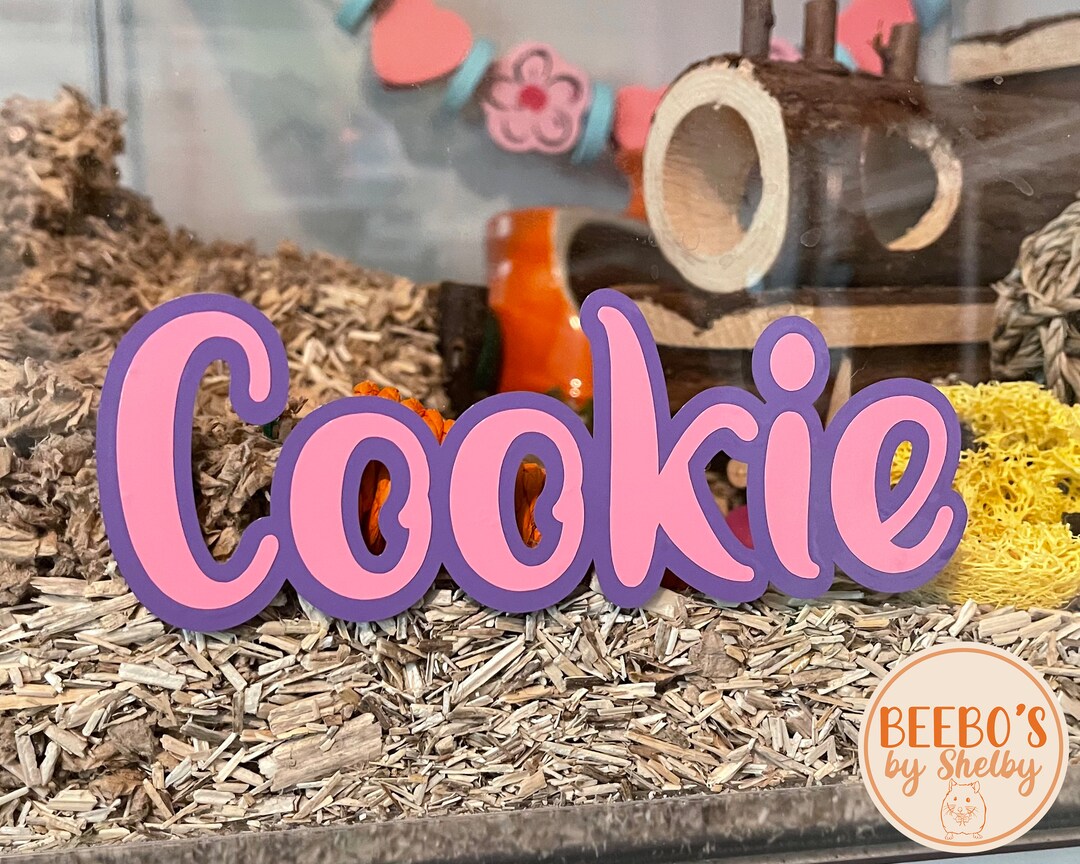 Personalised Habitat Cage Name Two Colour Decal Sticker for Cages/tanks ...