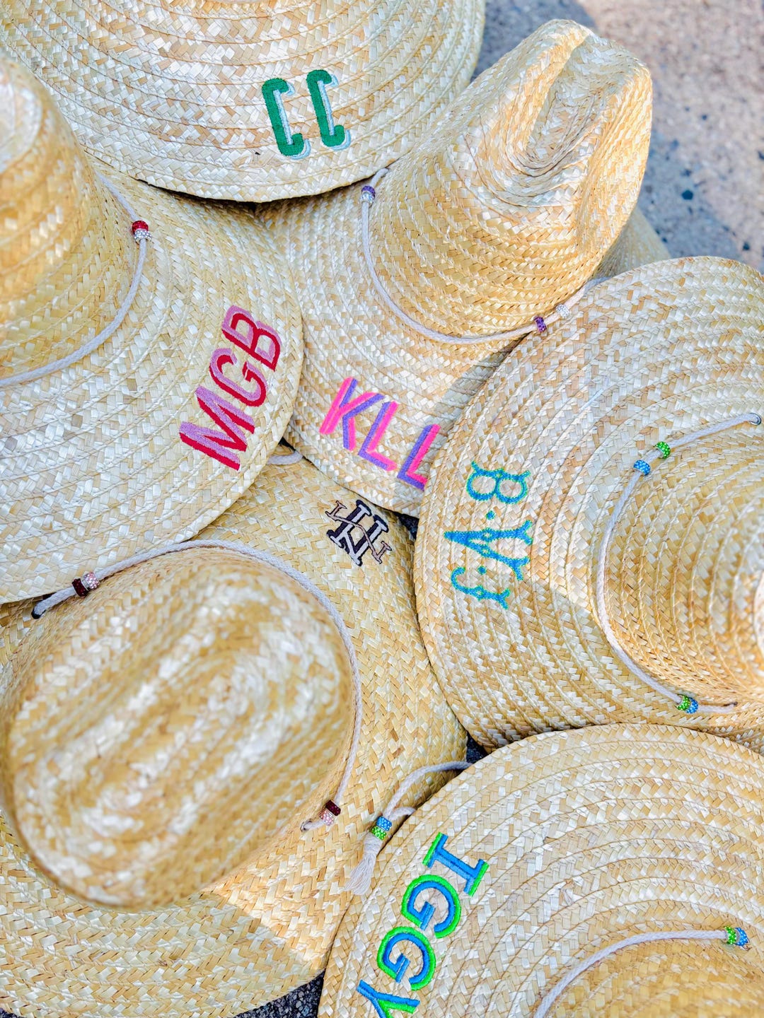 Adult Custom Monogrammed Wide Brim Straw Hat - Etsy