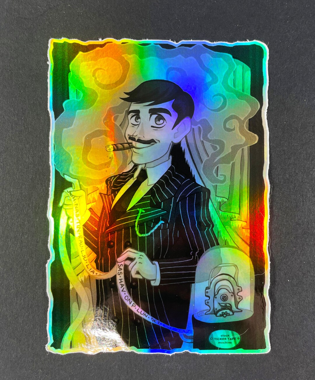 Gomez Addams Black and White Holo Sticker - Etsy