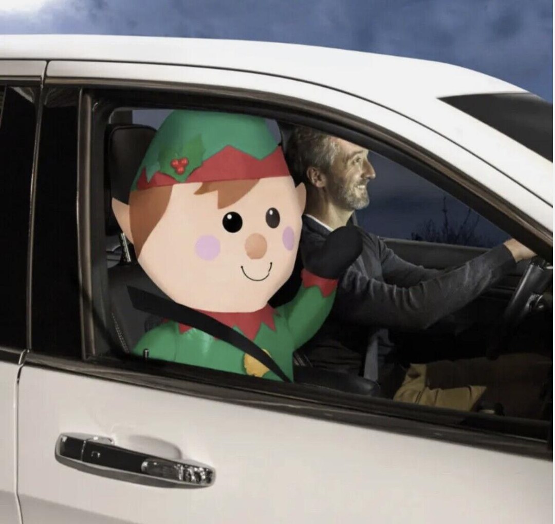 Elf Car Buddy Inflatable, Christmas Decoration, Car Decoration, Holiday ...