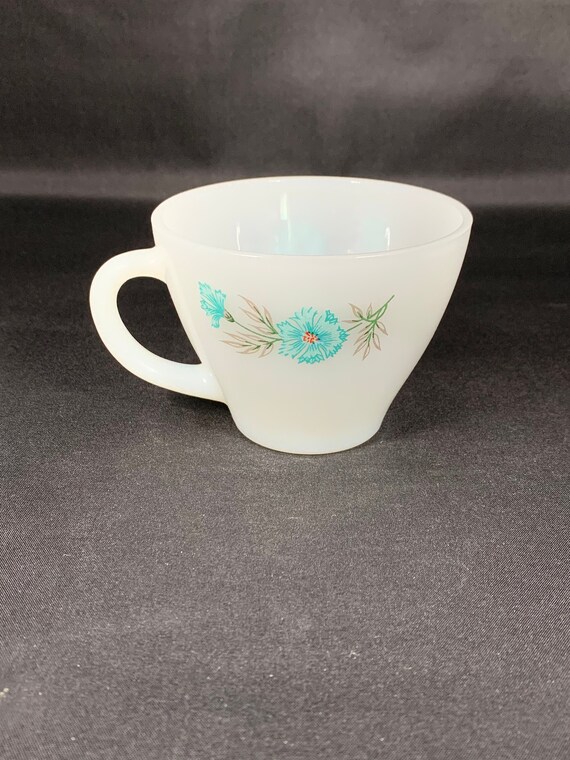 Fire King Bonnie Blue Milk Glass Mug Fire King Collectible - Etsy