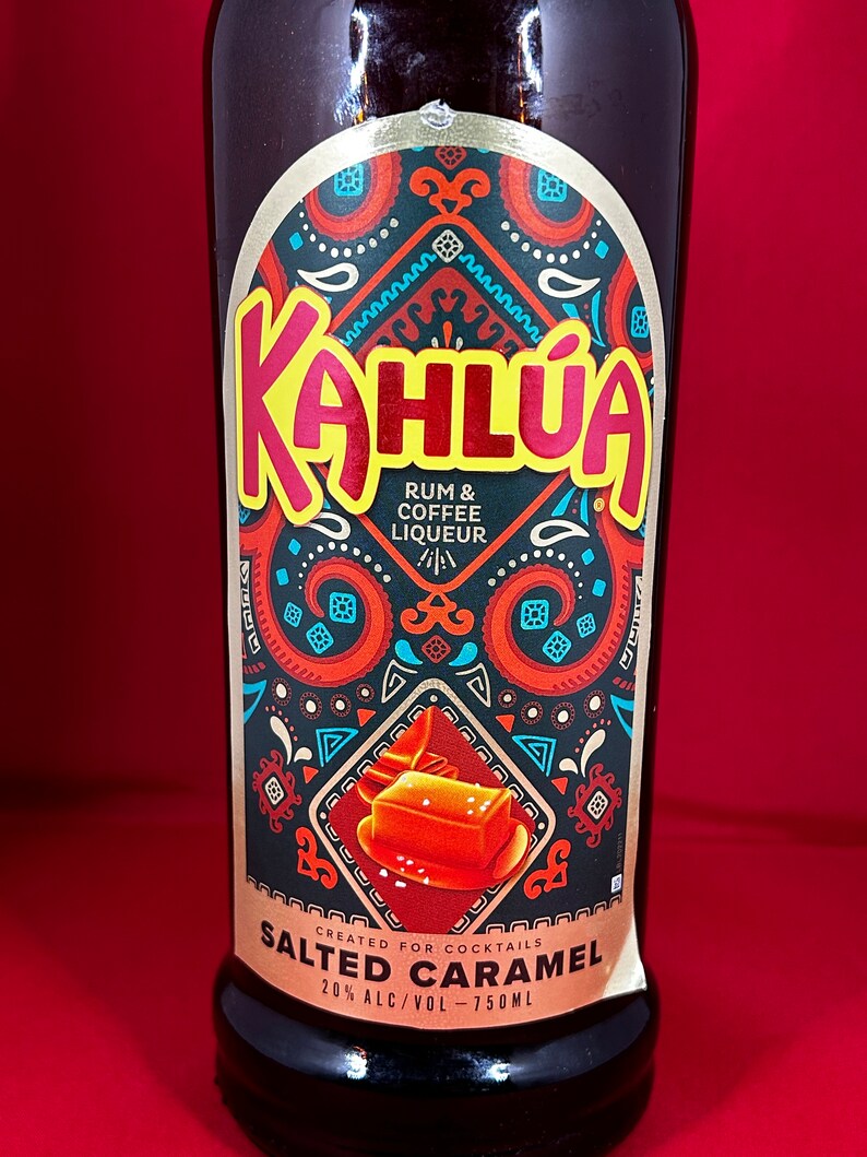 EMPTY Kahlúa Glass Bottle, Rum and Coffee Liqueur Salted Caramel, 750ml Bottle, Kahlua Alcohol ...