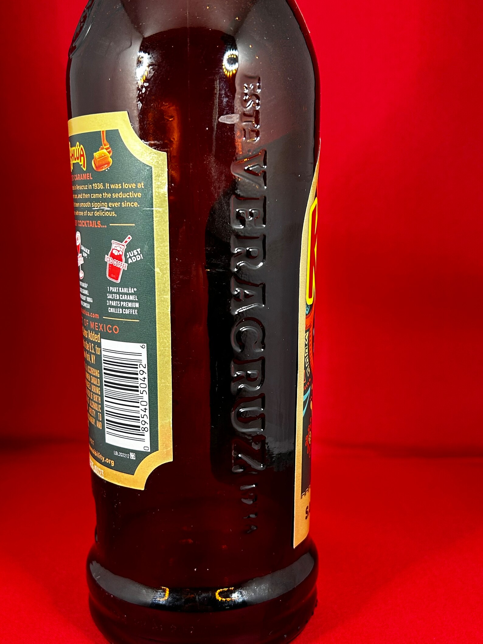 EMPTY Kahlúa Glass Bottle, Rum and Coffee Liqueur Salted Caramel, 750ml ...