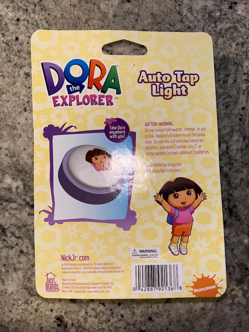 Dora the Explorer Tap Night Light - Nickelodeon Kids Travel Light - Etsy