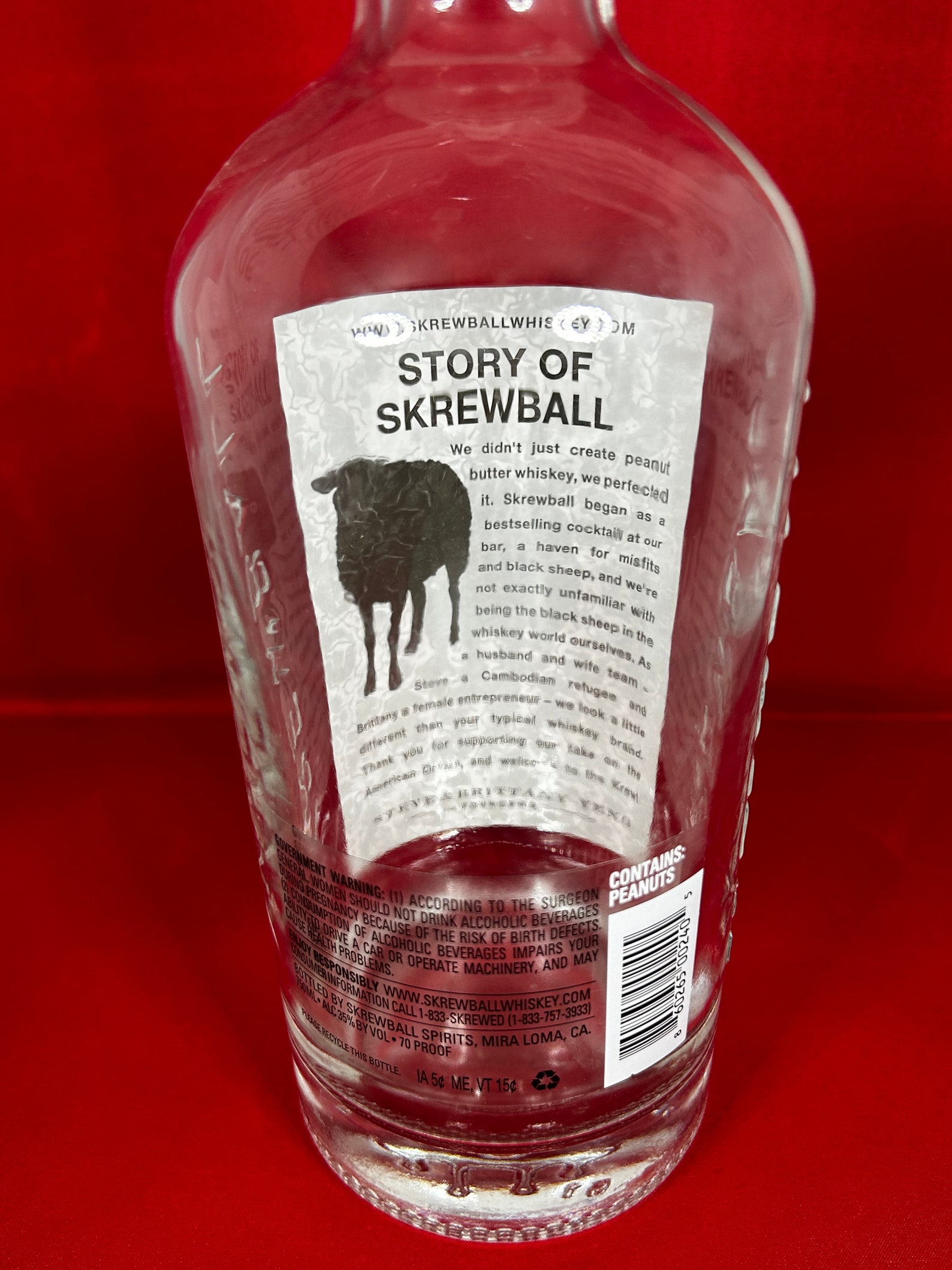 EMPTY Screwball Alcohol Glass Bottle, Screwball Peanut Butter Whiskey ...