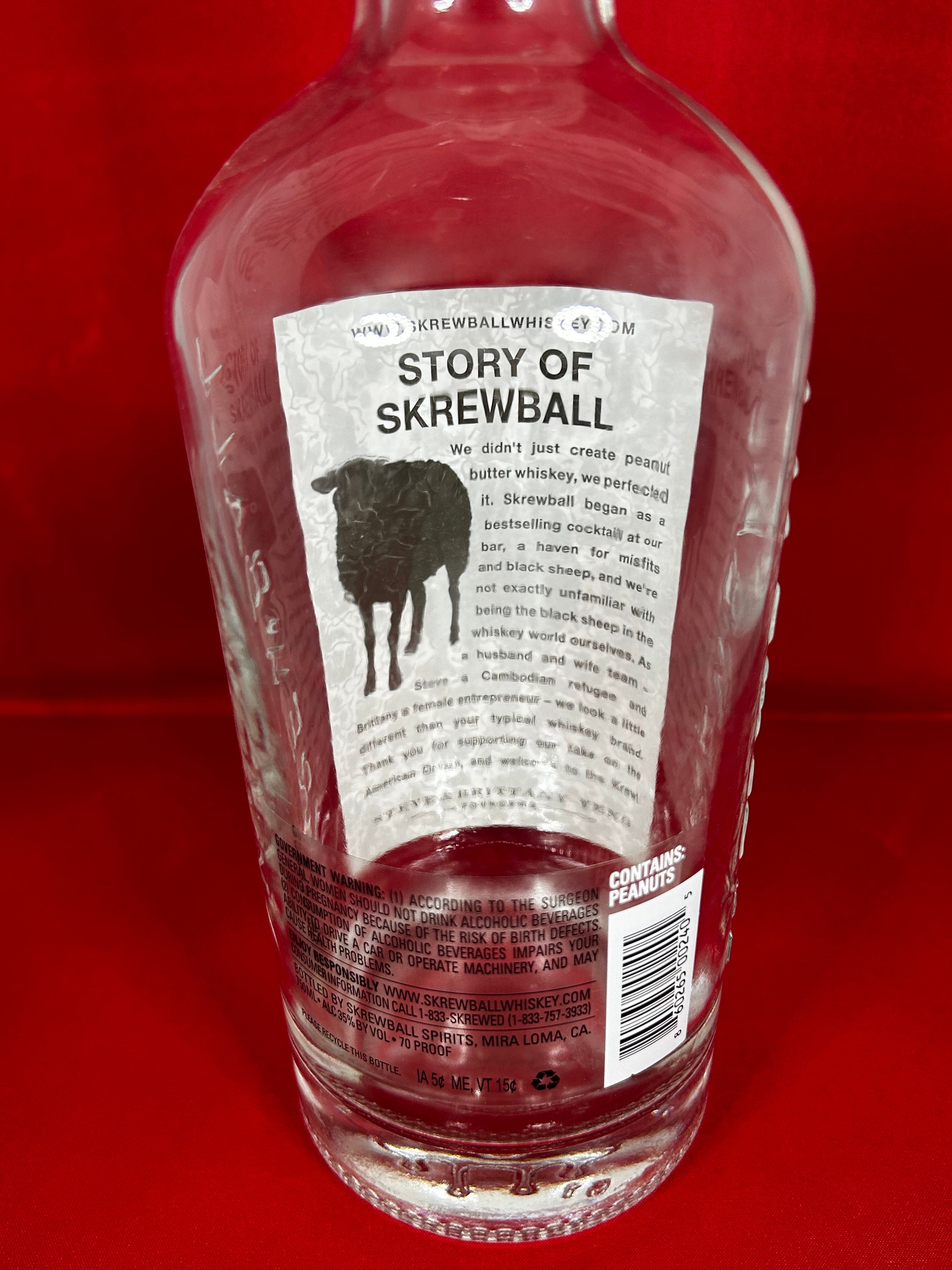 EMPTY Screwball Alcohol Glass Bottle, Screwball Peanut Butter Whiskey ...