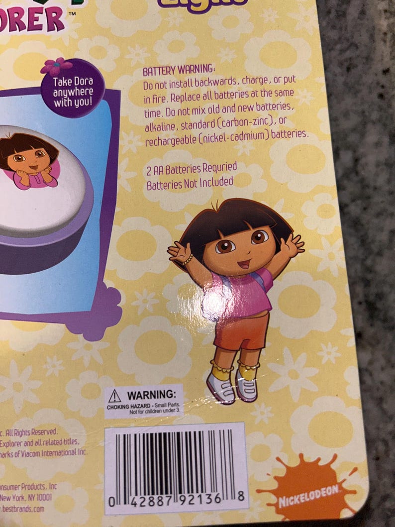 Dora the Explorer Tap Night Light - Nickelodeon Kids Travel Light - Etsy