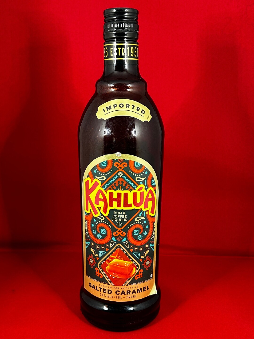 EMPTY Kahlúa Glass Bottle, Rum and Coffee Liqueur Salted Caramel, 750ml ...