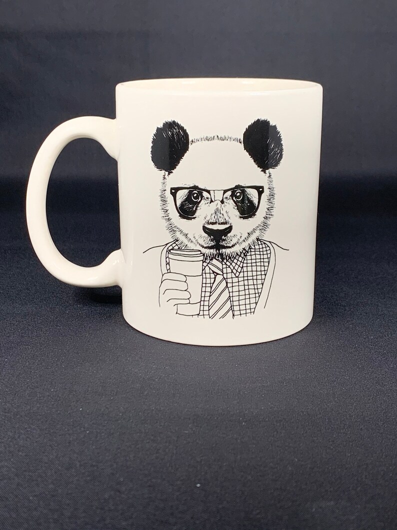 Unique Panda Coffee Mug Panda in a Suit With Glasses Mug - Etsy