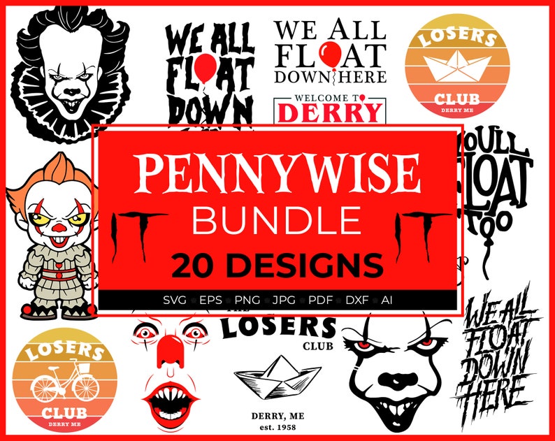 Pennywise Svg Mega Bundle, IT Svg Bundle, Horror Movie Bundle, Derry Svg, Svg Files for Cricut ...