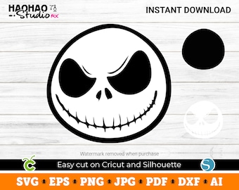 Jack Skellington SVG PNG JPG Digital Download - Etsy