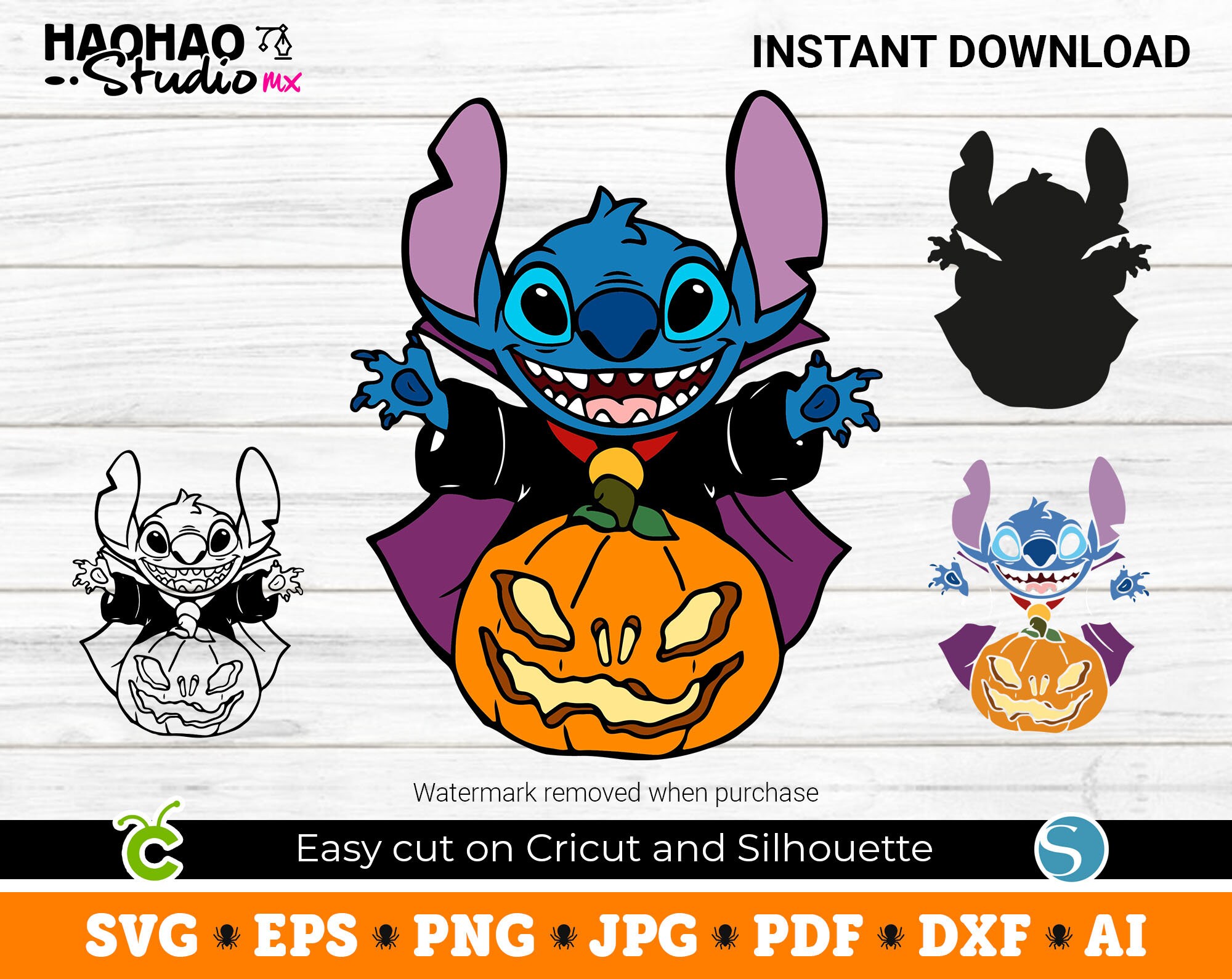 Stitch Halloween, Stitch Pumpkin, Stitch Svg, Halloween SVG, Digital ...