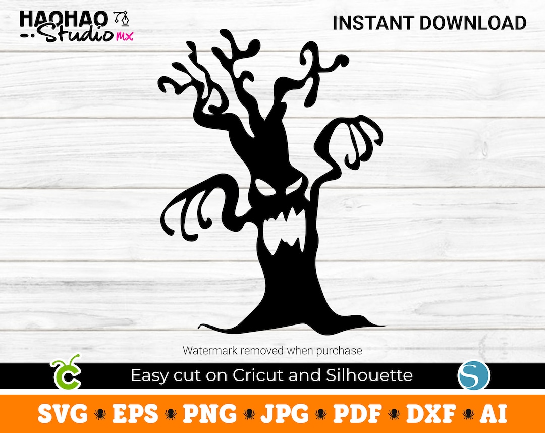 Haunted Tree, Haunted Tree Svg, Haunted, Halloween SVG, Digital ...