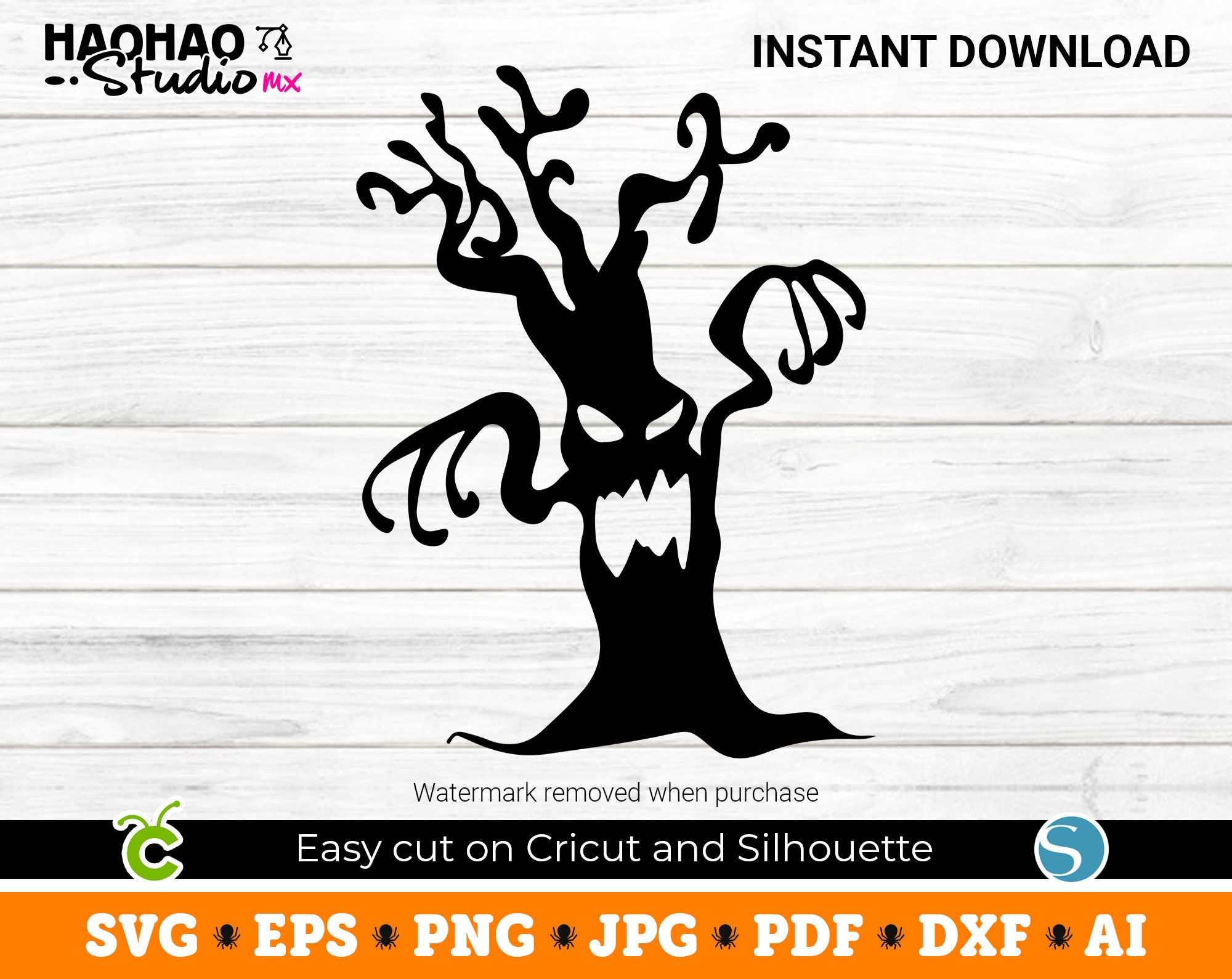 Haunted Tree, Haunted Tree Svg, Haunted, Halloween SVG, Digital ...