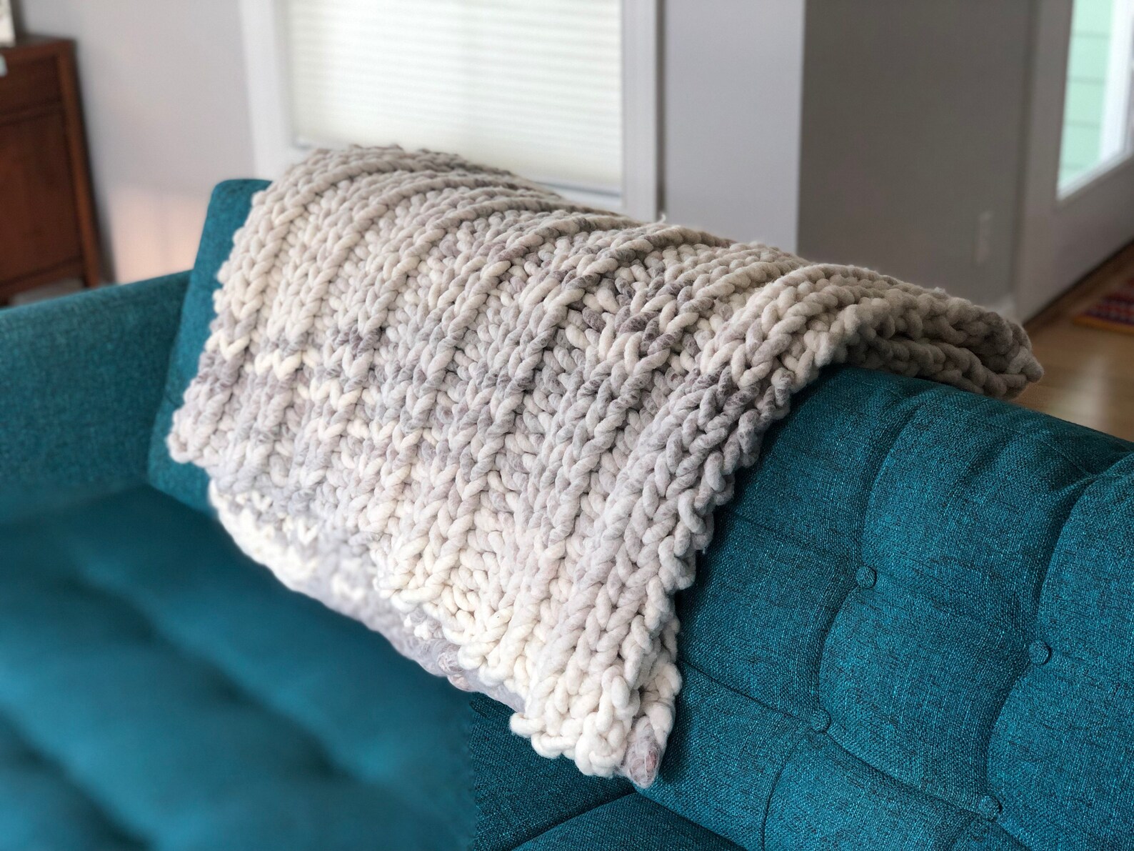 Super Bulky Knit Blanket 100% Thick Merino Wool Super | Etsy