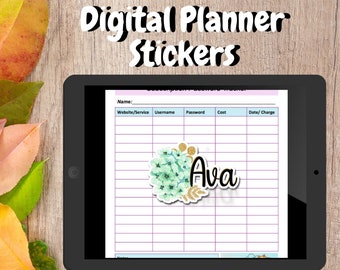 Ava Name Stickers - Etsy