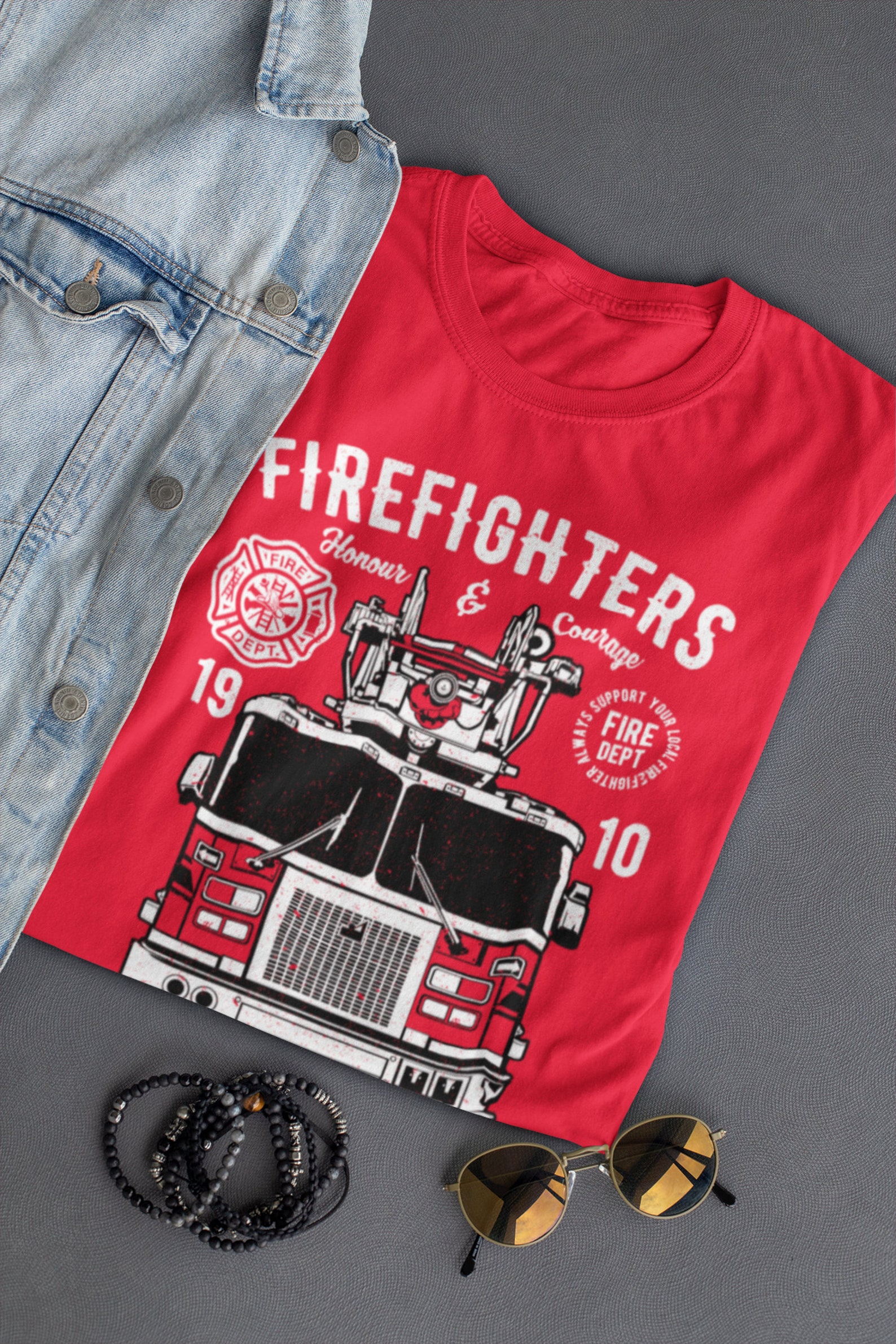 Firefighter T-shirt, Real Men Fight Fires Shirt, Fire Department Worker ...