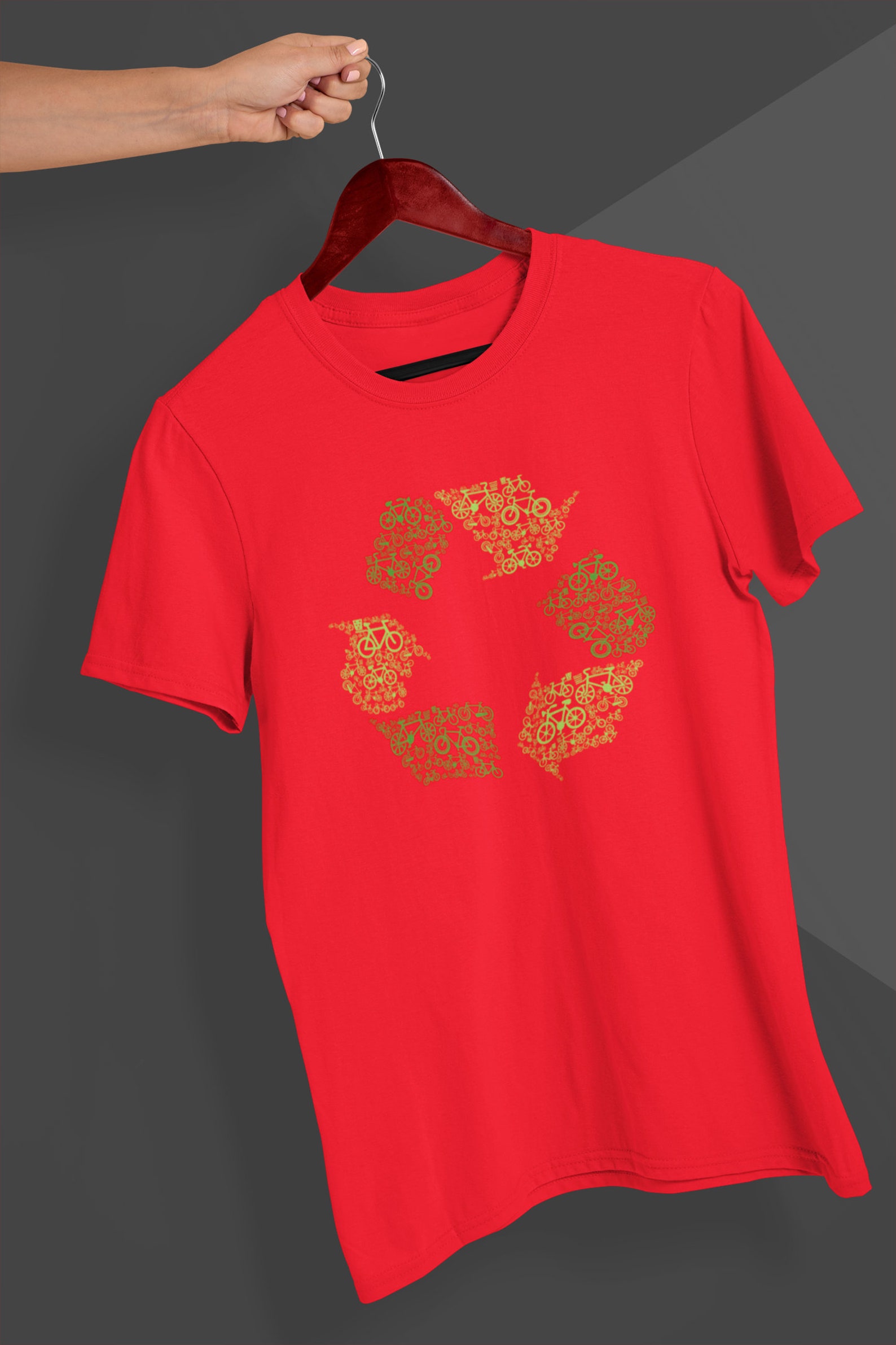 Ecology, Green Recycling Symbol T-shirt, Bicycle Cycling Ride, Zero ...