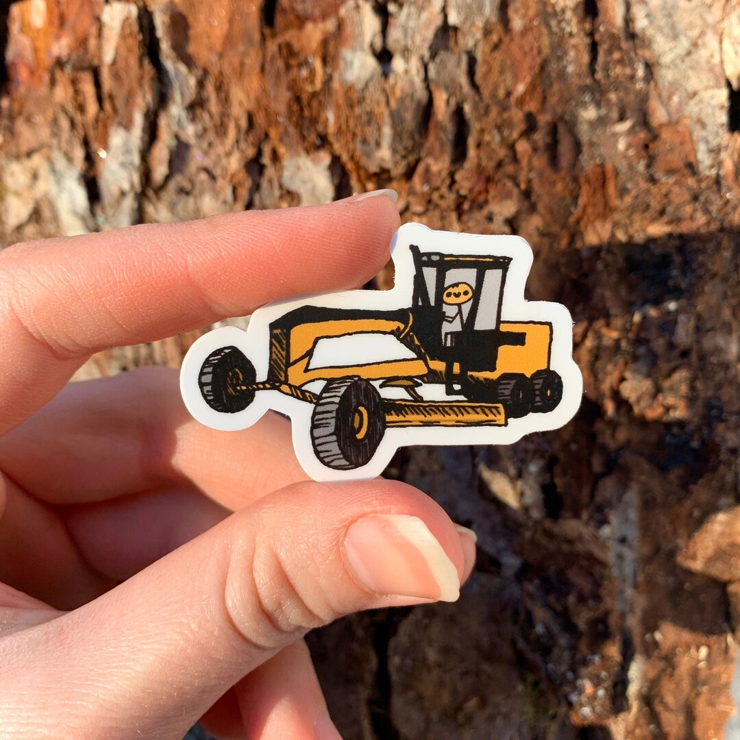 Little Grader Man Sticker Road Construction Adorable Heavy - Etsy