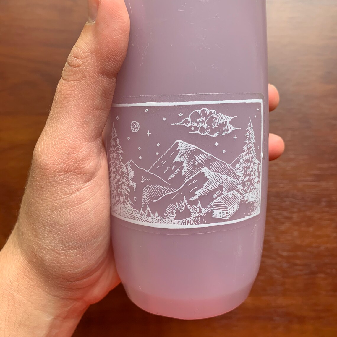 Nighttime Cabin Clear Vinyl Sticker Durable Weatherproof White | Etsy