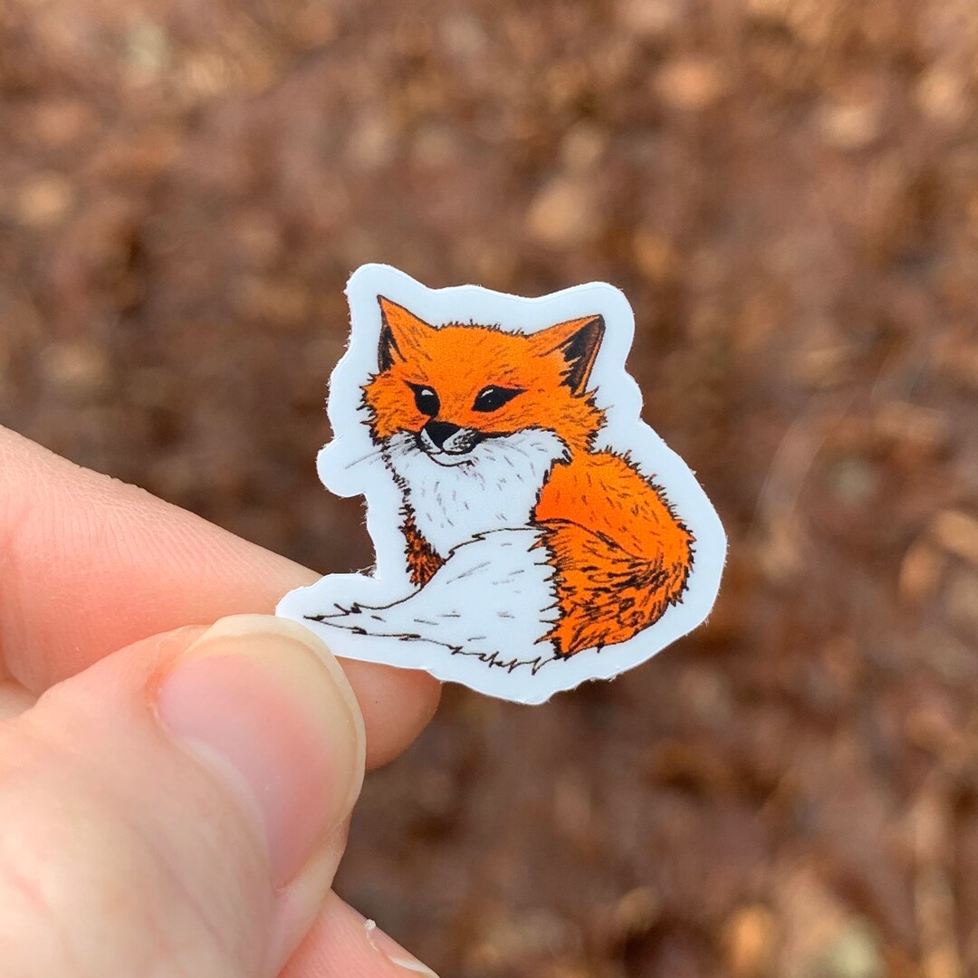 Mini 1” Little Red Fox Vinyl Sticker Cute Small Tiny Alaskan Durable ...
