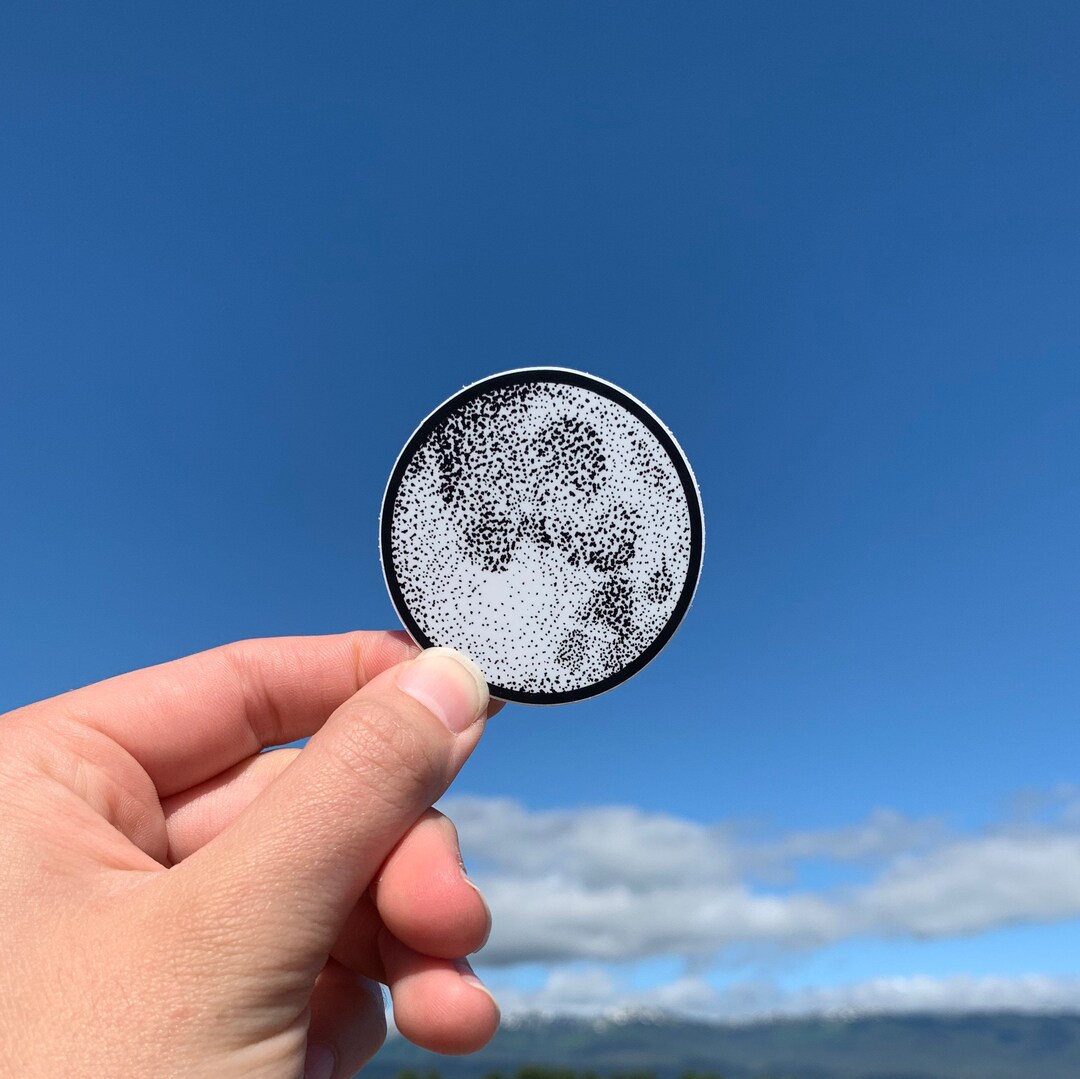 Pointillism Moon 2 Vinyl Sticker Durable Waterproof Weatherproof Fade ...