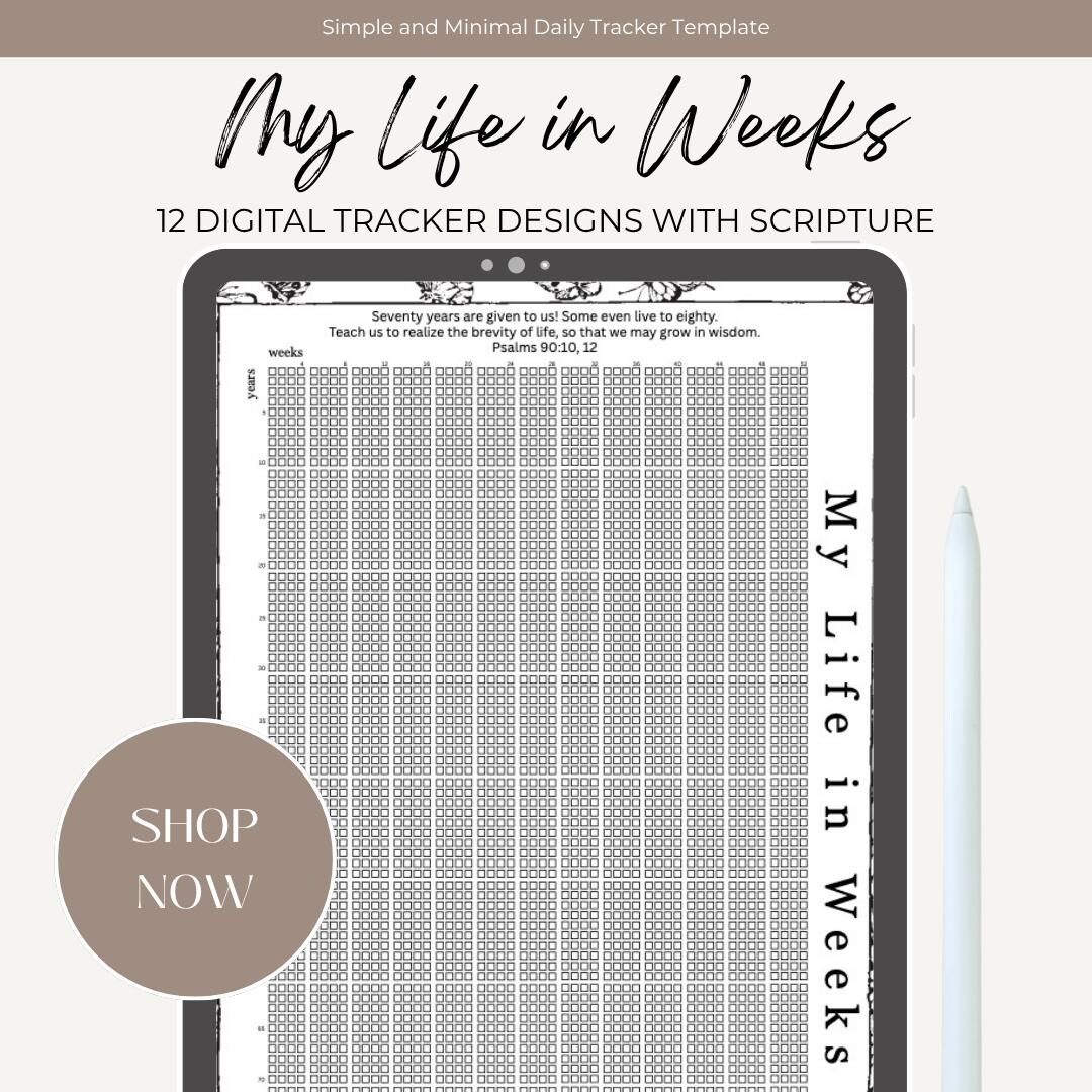 My Life in Weeks Life-planner Printable • 12 Scripture Versions ...