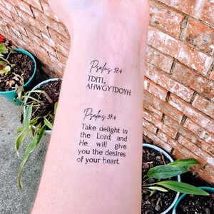 Bible Verse Temporary Tattoo: Christian Scripture Memory - Etsy