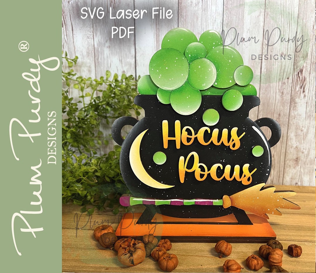 Halloween SVG Laser File, Cauldron, Halloween Shelf Sitter, Witches ...