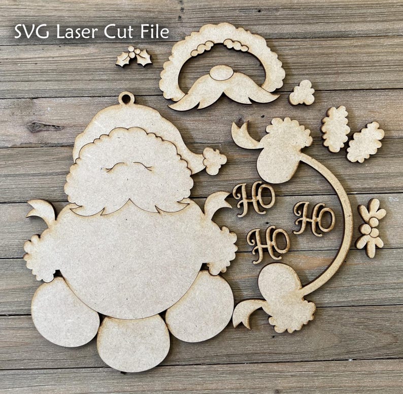 Christmas Ornaments SVG Laser Cut File, Santa Ornament, Reindeer ...