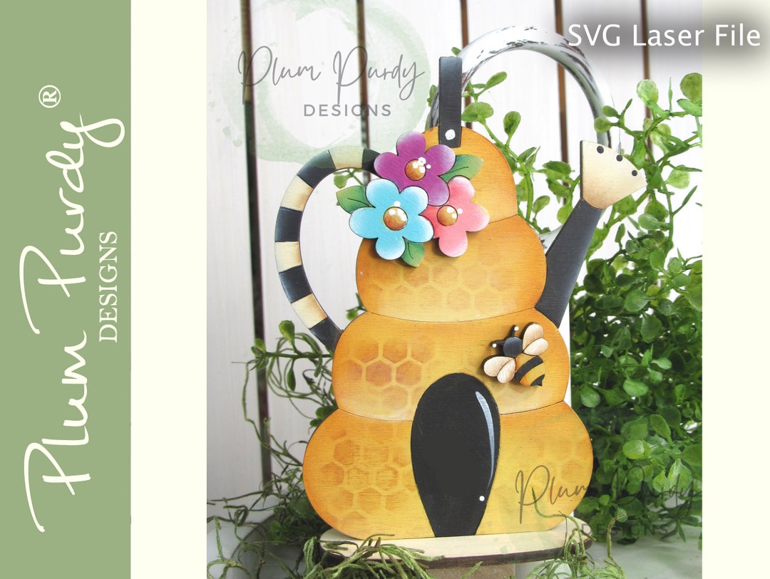 Bee Tiered Tray, Bee SVG File, Bee Skep SVG File, Watering Can Shelf ...