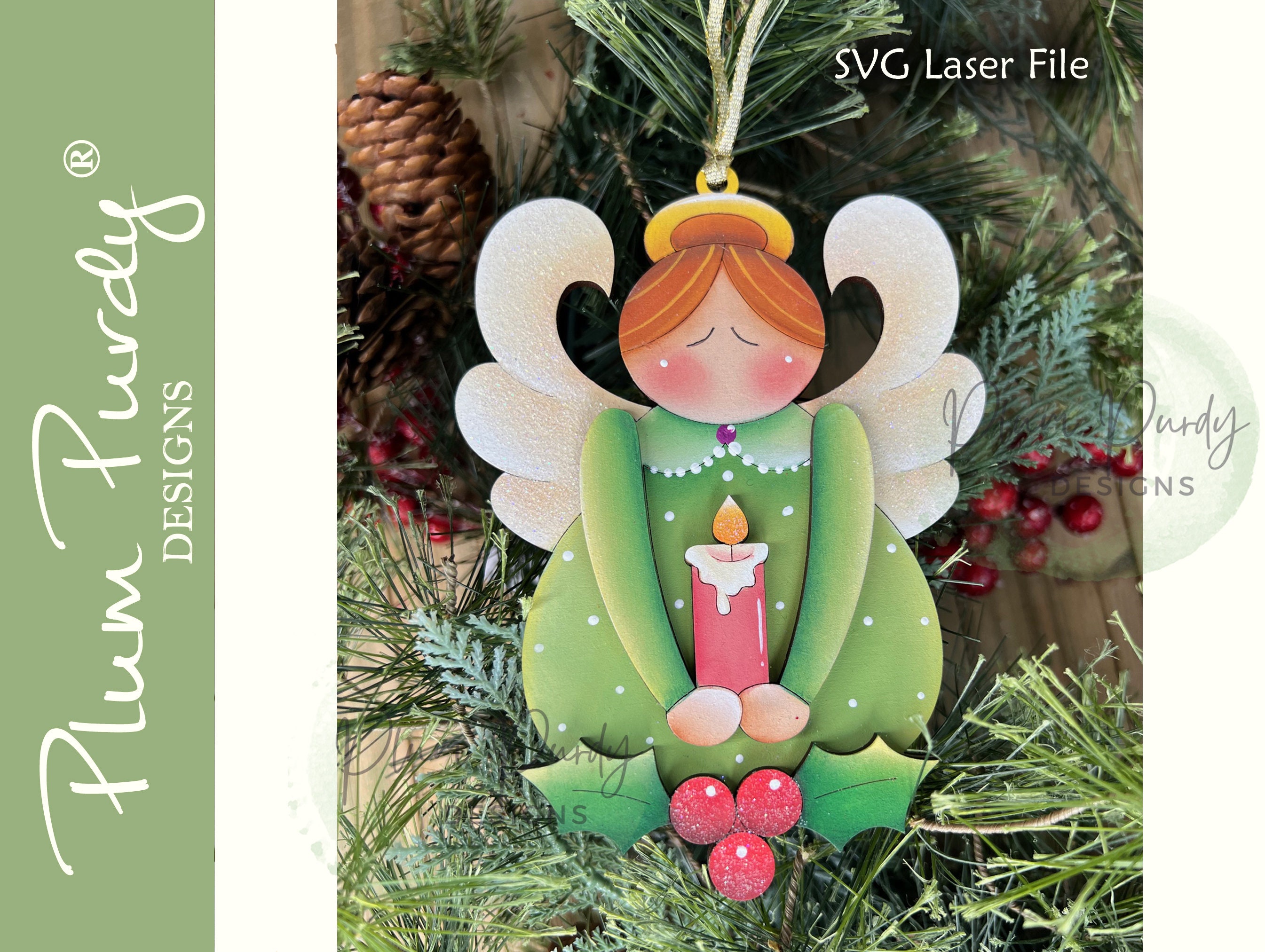 Angel Ornaments SVG Laser File, Christmas Ornaments SVG, Christmas SVG ...