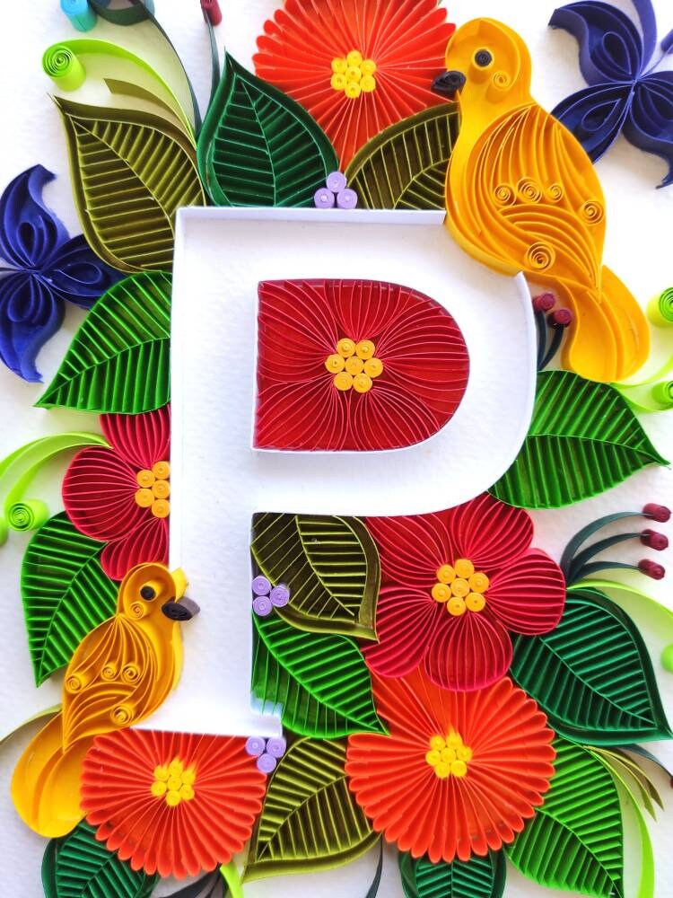 Quilling Customised Letters A to Z Personalized Gift Home - Etsy