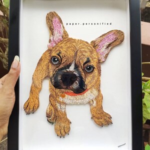 Paper Quilling Custom Animal Portrait, Pet Portrait Illustration, Puppy ...