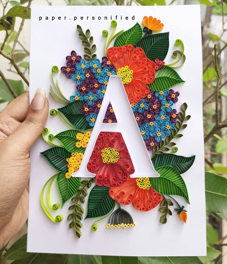 Quilling Monogram Wall Art Personalised Gift for All - Etsy
